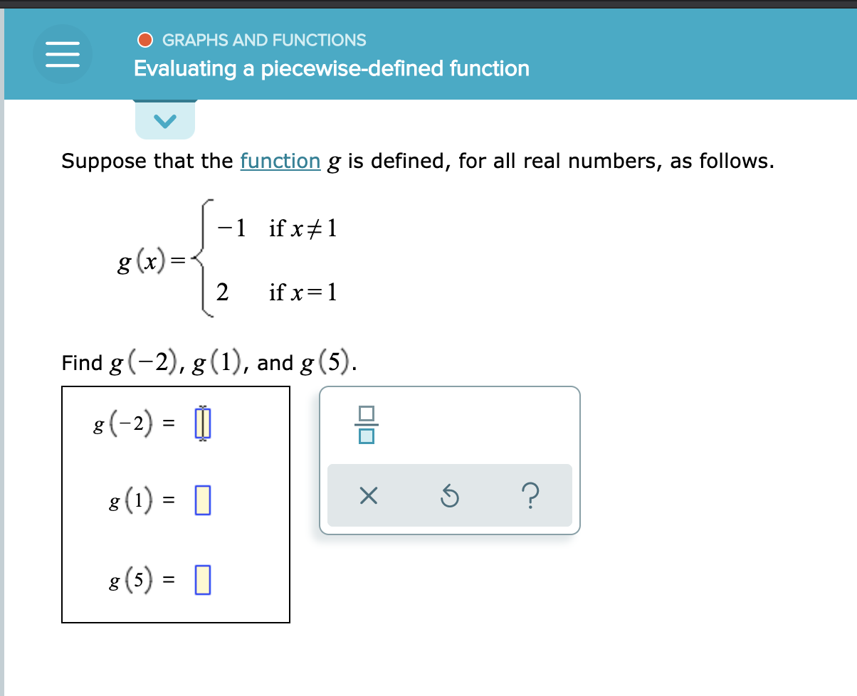 Solved O GRAPHS AND FUNCTIONS Evaluating a piecewise-defined | Chegg.com
