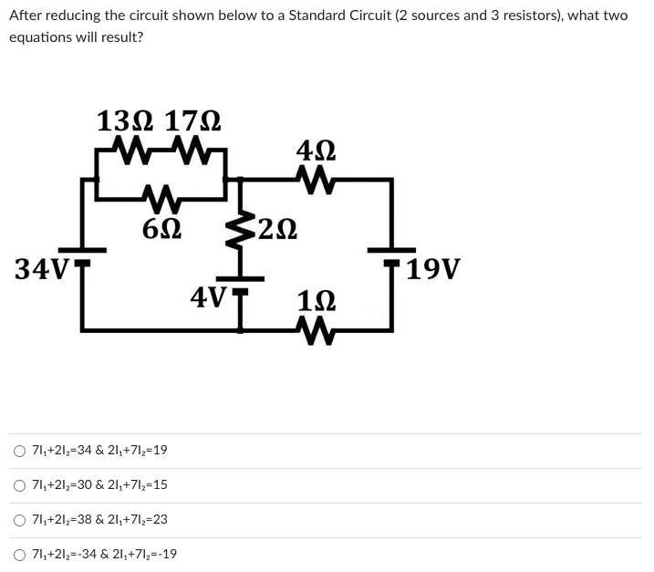 Solved After reducing the circuit shown below to a Standard | Chegg.com