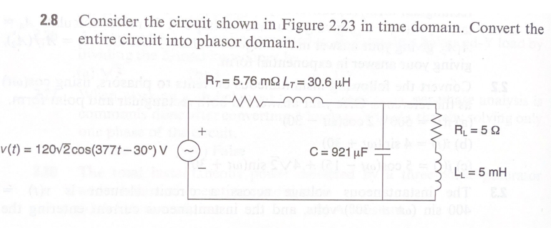 Solved 2.8 Consider the circuit shown in Figure 2.23 in time | Chegg.com