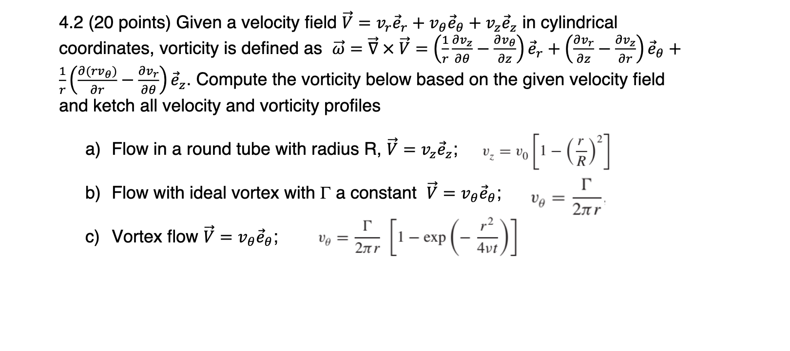 4.2 (20 points) Given a velocity field | Chegg.com