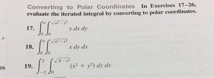 Solved Converting to Polar Coordinates In Exercises 17-26, | Chegg.com