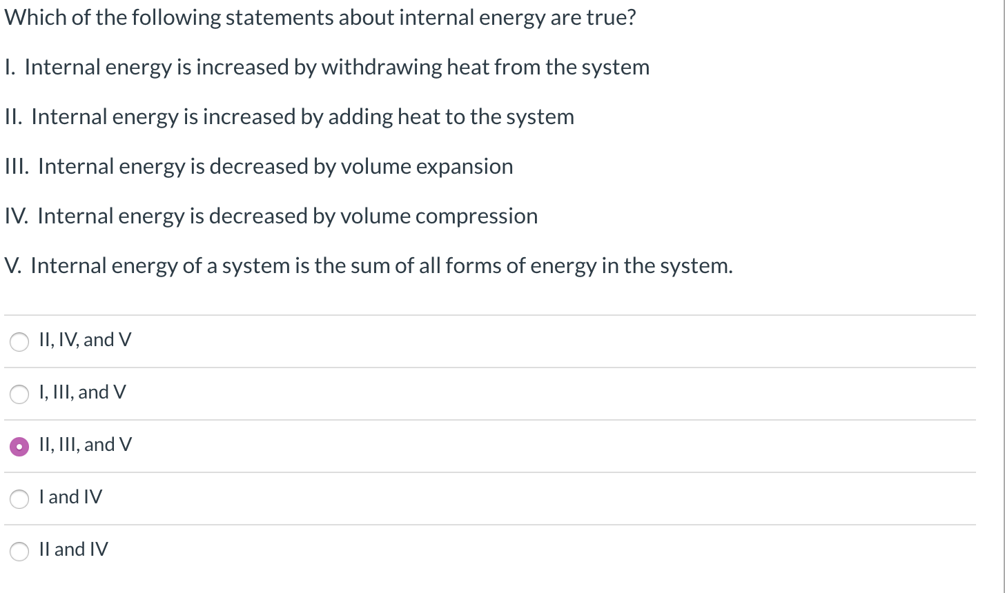Solved Which of the following statements about internal | Chegg.com