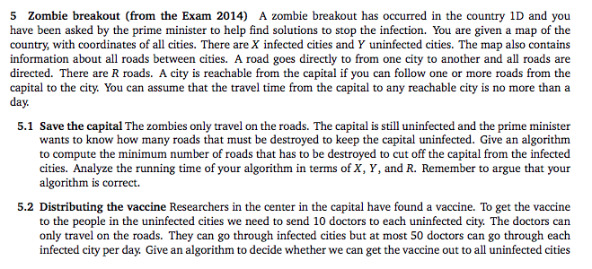 Solved 5 Zombie breakout (from the Exam 2014) A zombie | Chegg.com