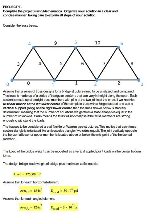 PROJECT 1 - Complete the project using Mathematica. | Chegg.com