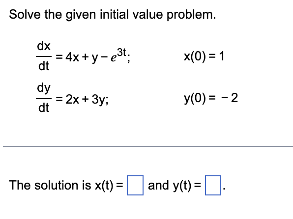 Solved Solve The Given Initial Value Problem