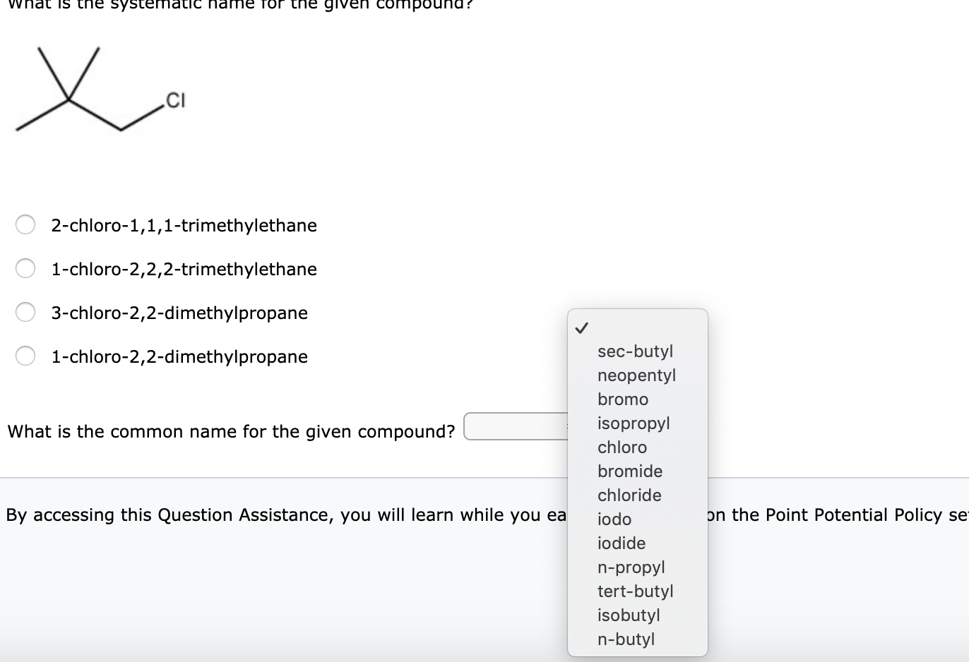 Solved What is the systematic name for the given compound? | Chegg.com