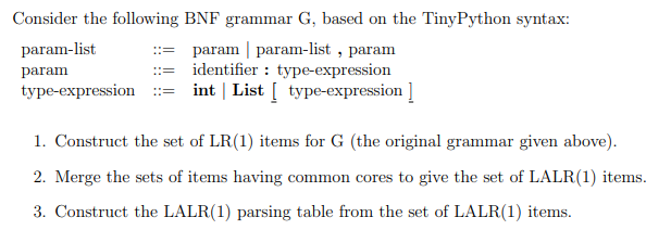 Solved Consider the following BNF grammar G, based on the | Chegg.com