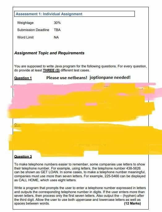Solved Assessment 1: Individual Assignment Weightage | Chegg.com