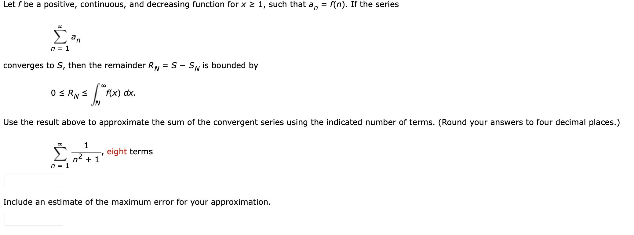 Solved Let f be a positive, continuous, and decreasing | Chegg.com