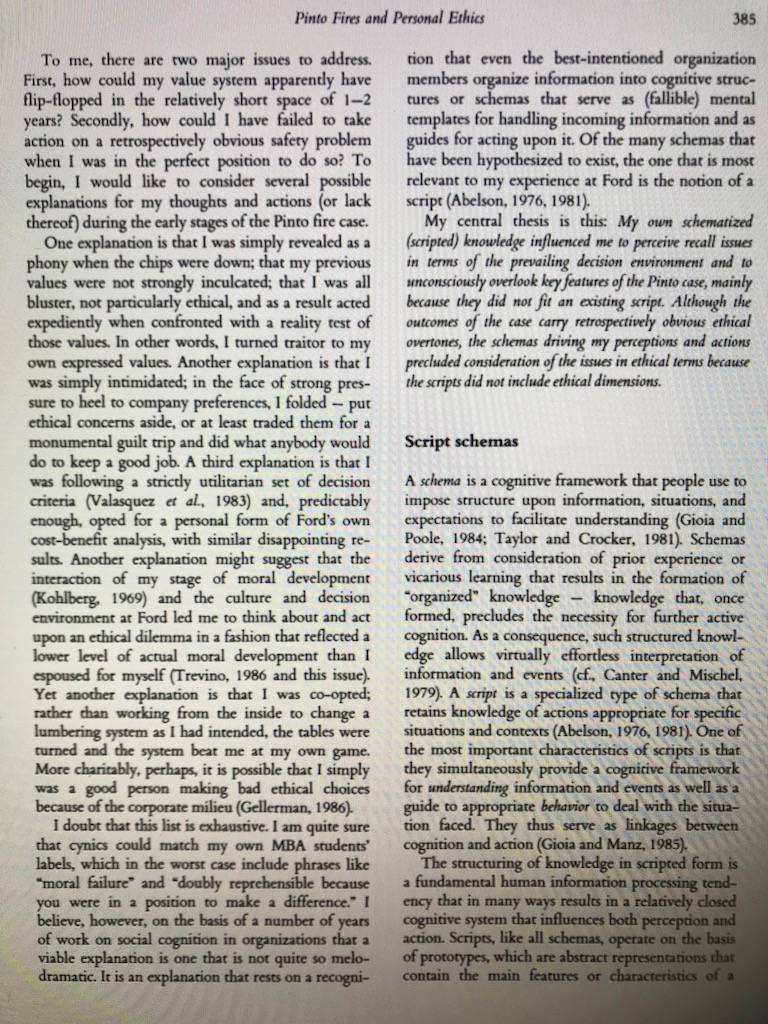 Solved Summarize the Ford Pinto case and discuss the ethical | Chegg.com