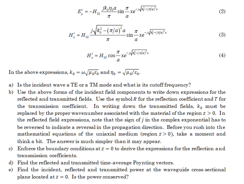 Solved Problem 2 (25 Points) A rectangular waveguide of | Chegg.com