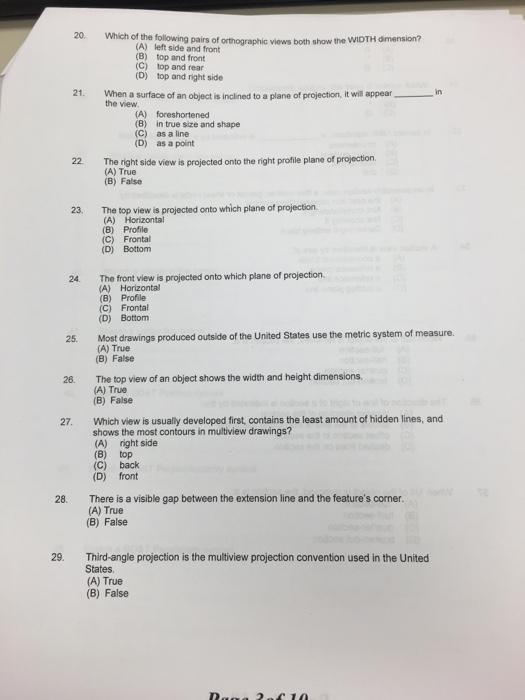 Solved Which of the following pairs of orthographic views | Chegg.com