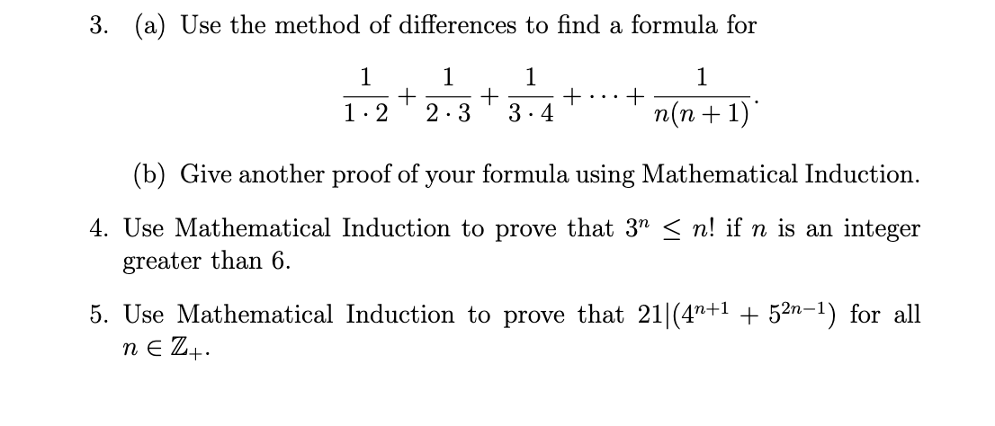 Solved 3. (a) Use the method of differences to find a | Chegg.com