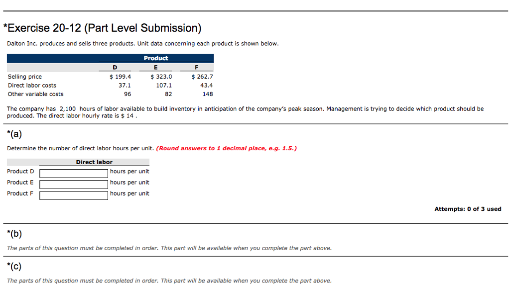 Solved "Exercise 20-12 (Part Level Submission) Dalton Inc. | Chegg.com
