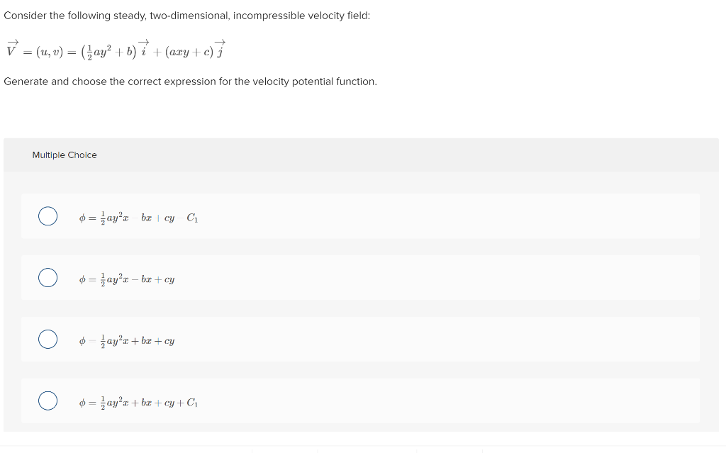 Solved Consider the following steady, two-dimensional, | Chegg.com