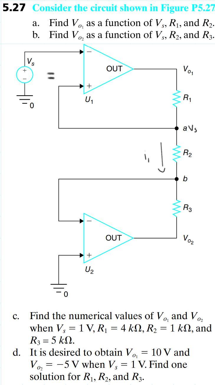 Solved 5.27 Consider the circuit shown in Figure P5.27 a. | Chegg.com
