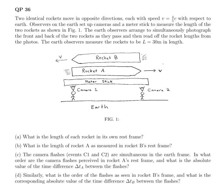Solved QP 36 Two identical rockets move in opposite | Chegg.com