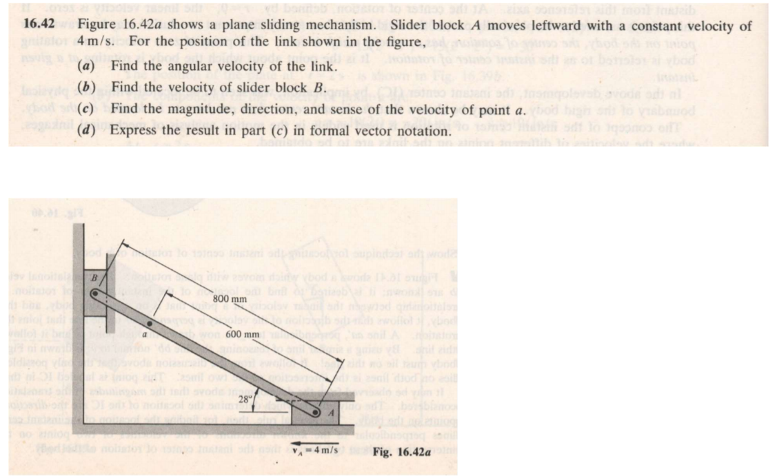 Solved 16.42 Figure 16.42a shows a plane sliding mechanism. | Chegg.com