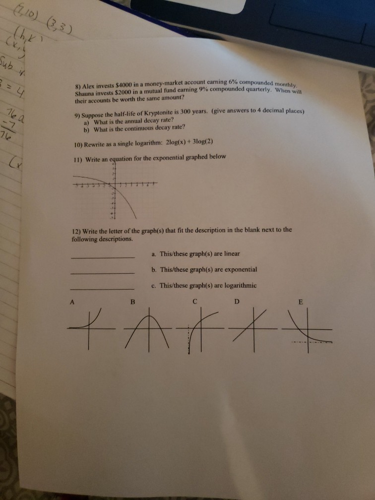 1o) nto Math 141 -Exam 4 Review This is NOT intended | Chegg.com