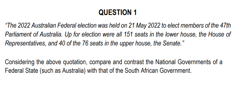 Solved "The 2022 Australian Federal election was held on 21 | Chegg.com