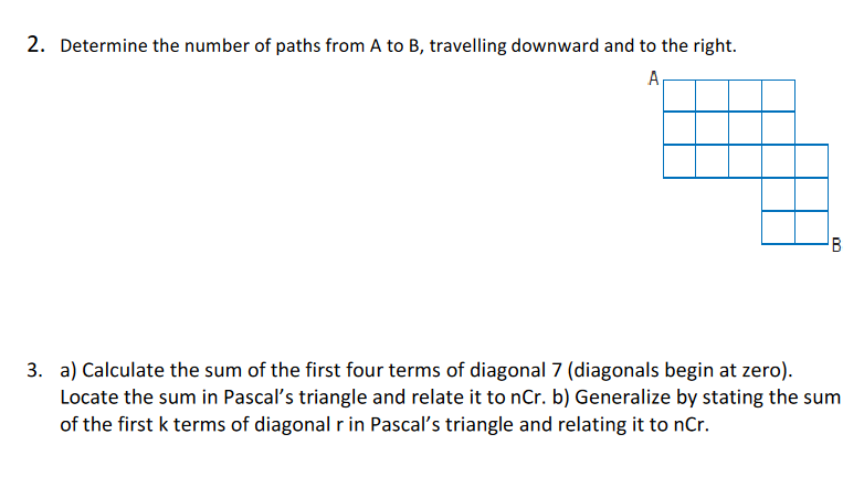 Solved 2. Determine the number of paths from A to B, | Chegg.com