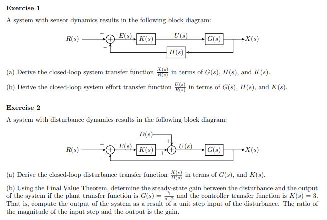 Solved by an EXPERT Exercise 1A system with sensor ﻿dynamics results in | Chegg.com