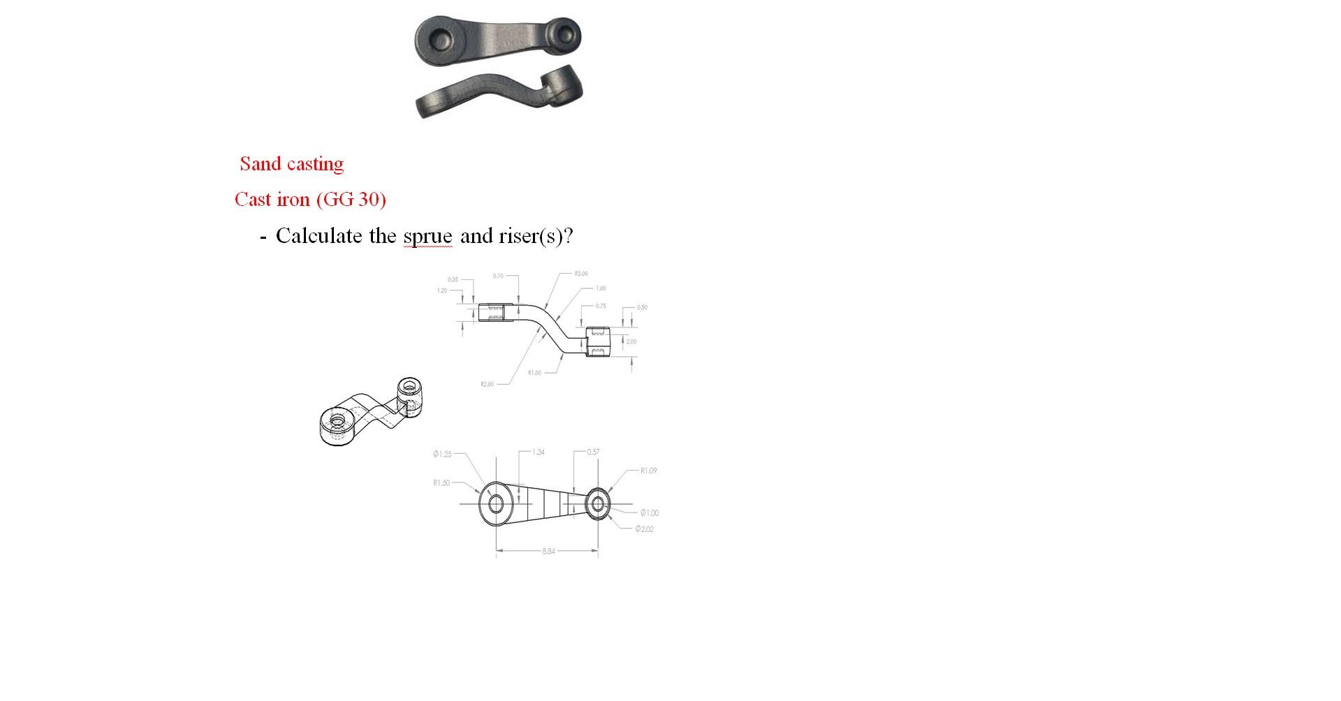 Sand casting Cast iron (GG 30) Calculate the sprue | Chegg.com