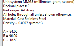 Solved Unit system: MMGS (millimeter, gram, second) Decimal | Chegg.com