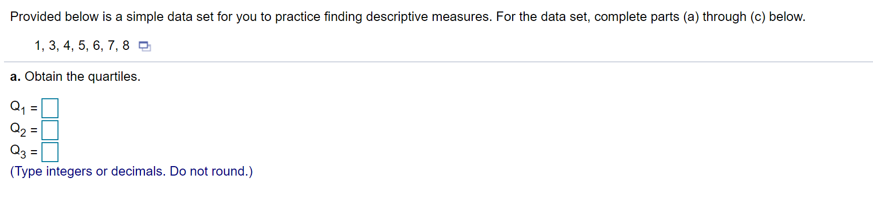 Solved Provided below is a simple data set for you to | Chegg.com