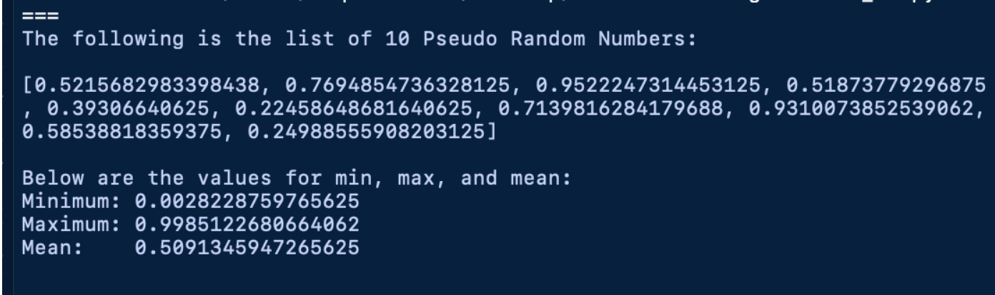 Solved create a pseudo random number generator. The PRNG | Chegg.com