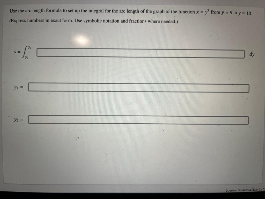 Solved Use the arc length formula to set up the integral for | Chegg.com