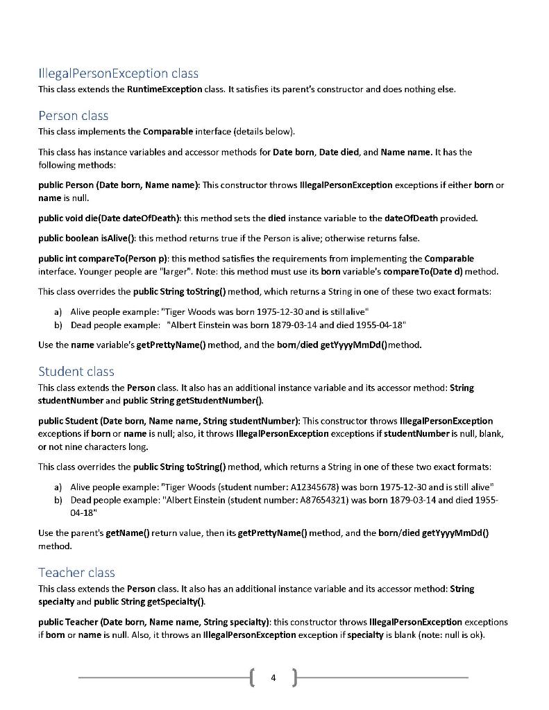 Solved The following pages describe the requirements for | Chegg.com