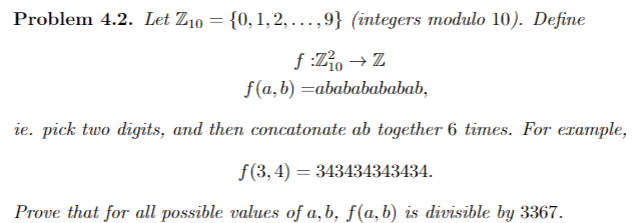 Solved Problem 4.2. Let Z10={0,1,2,…,9} (integers modulo | Chegg.com