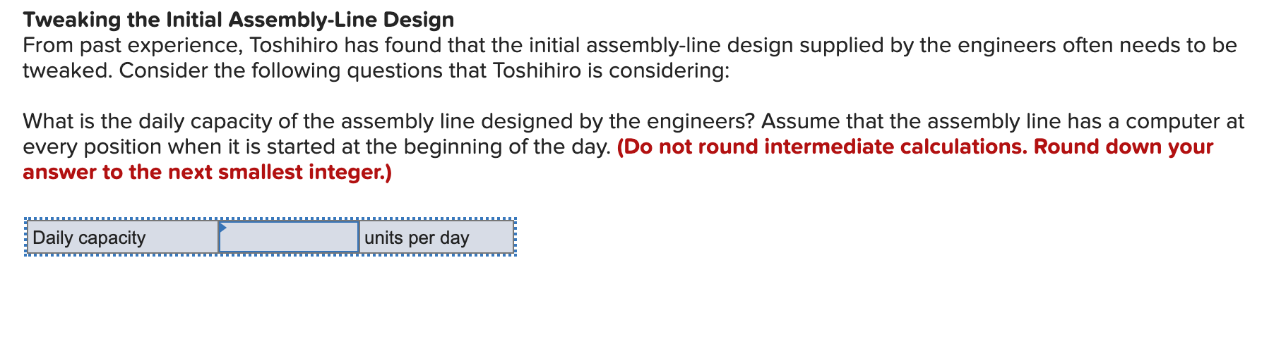 Solved Toshiba's Notebook Computer Assembly Line Toshihiro | Chegg.com