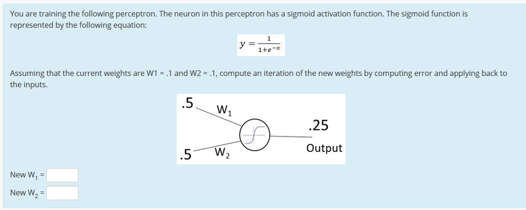 Solved You are training the following perceptron. The neuron | Chegg.com