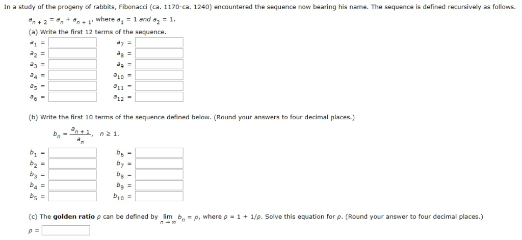 Solved In a study of the progeny of rabbits, Fibonacci (ca. | Chegg.com