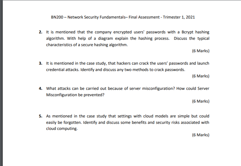 Solved BN200 - Network Security Fundamentals-Final | Chegg.com