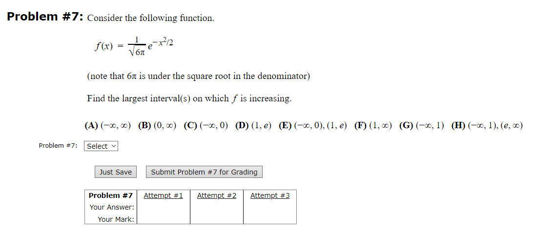 Solved Problem \#7: Consider the following function. | Chegg.com
