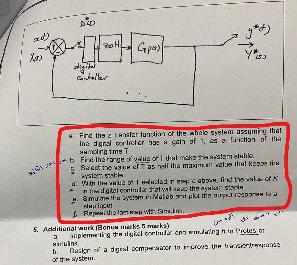 Digital control project 1. Select one of the | Chegg.com