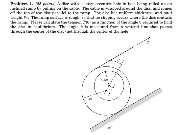 Solved Problem 1. (25 points) A disc with a large eccentric | Chegg.com