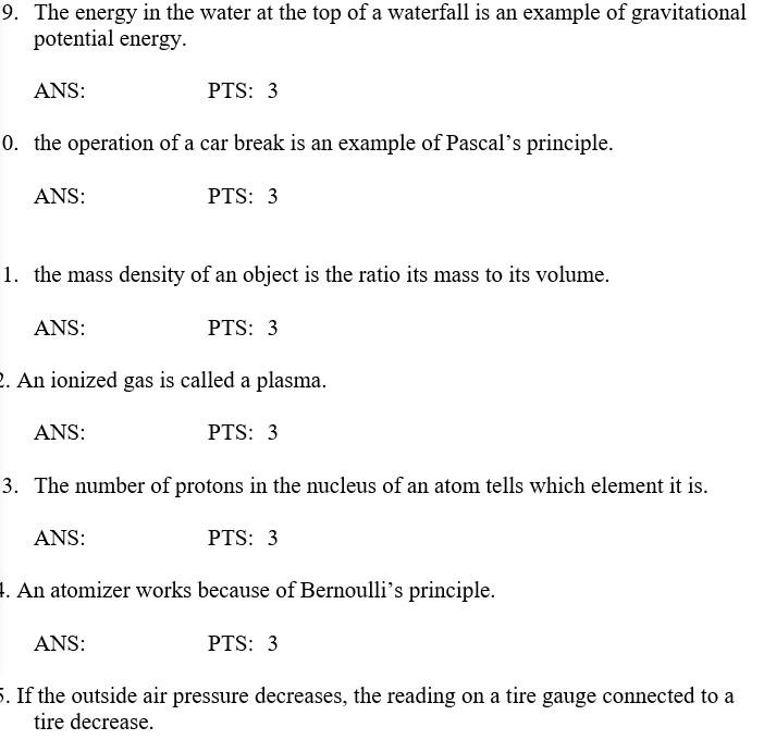 Solved 9. The energy in the water at the top of a waterfall | Chegg.com