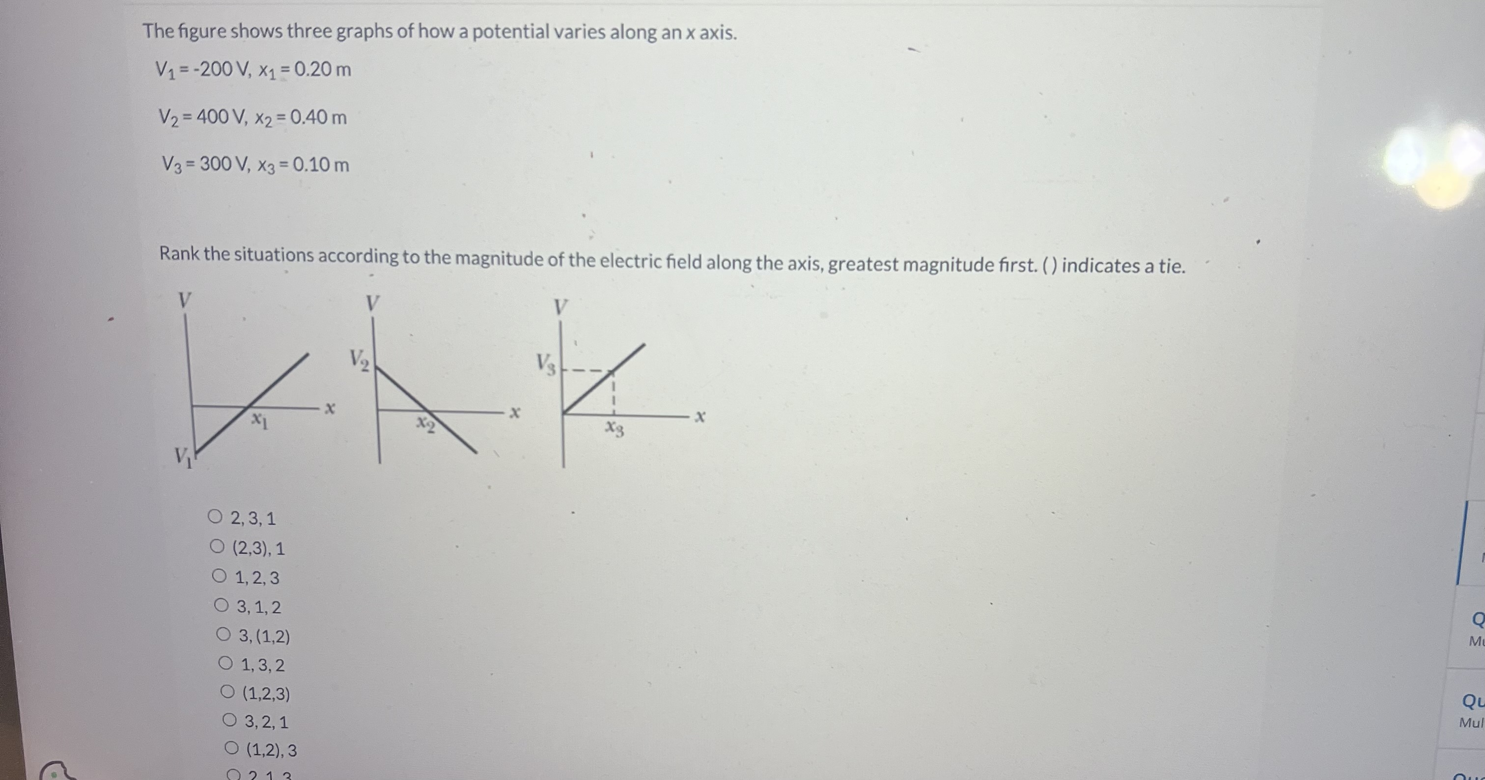 Solved The figure shows three graphs of how a potential | Chegg.com