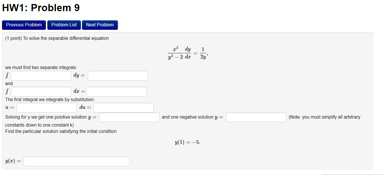Solved HW1: Problem 9 Previous Problem Problem List Next | Chegg.com