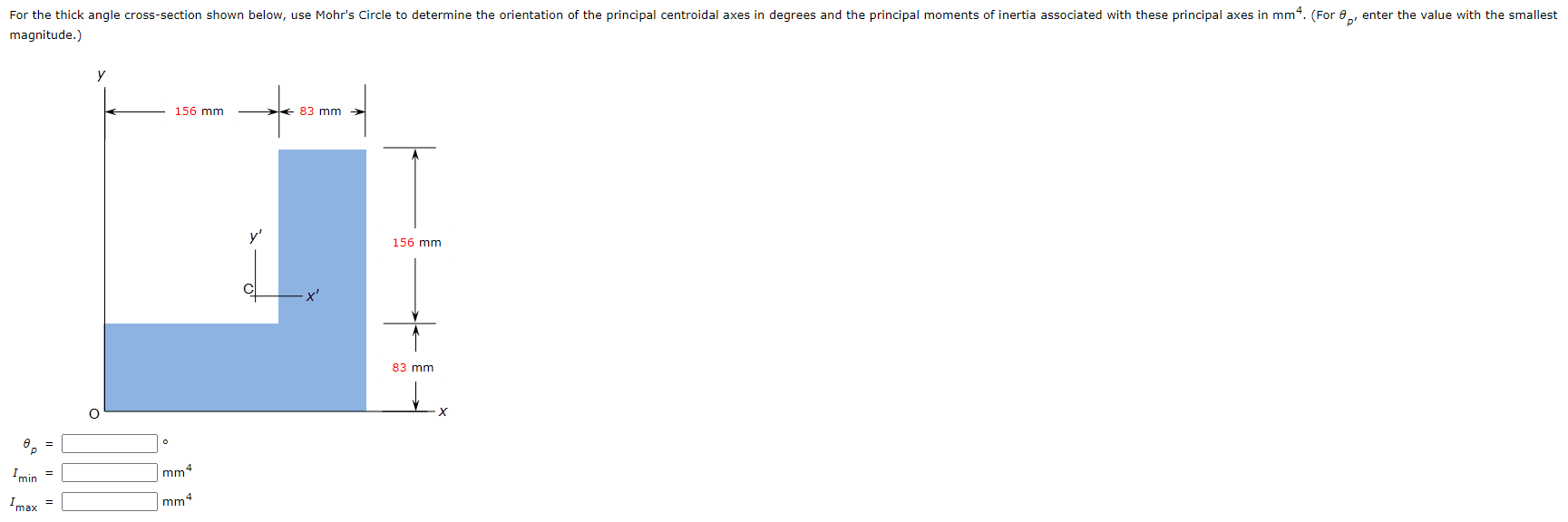 Solved For the thick angle cross-section shown below, use | Chegg.com