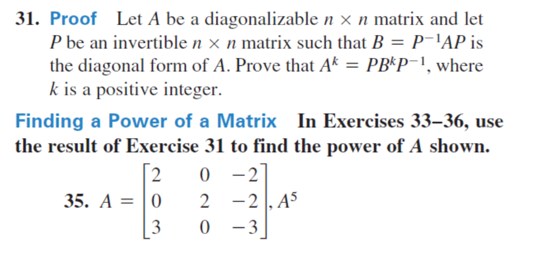 Solved 31. Proof Let A be a diagonalizable n x n matrix and | Chegg.com