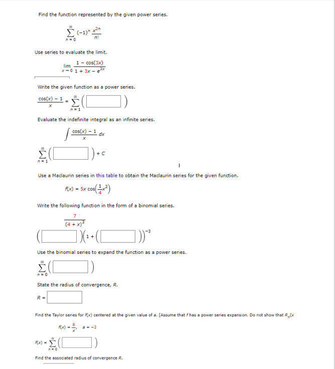 Solved Find the function represented by the given power | Chegg.com