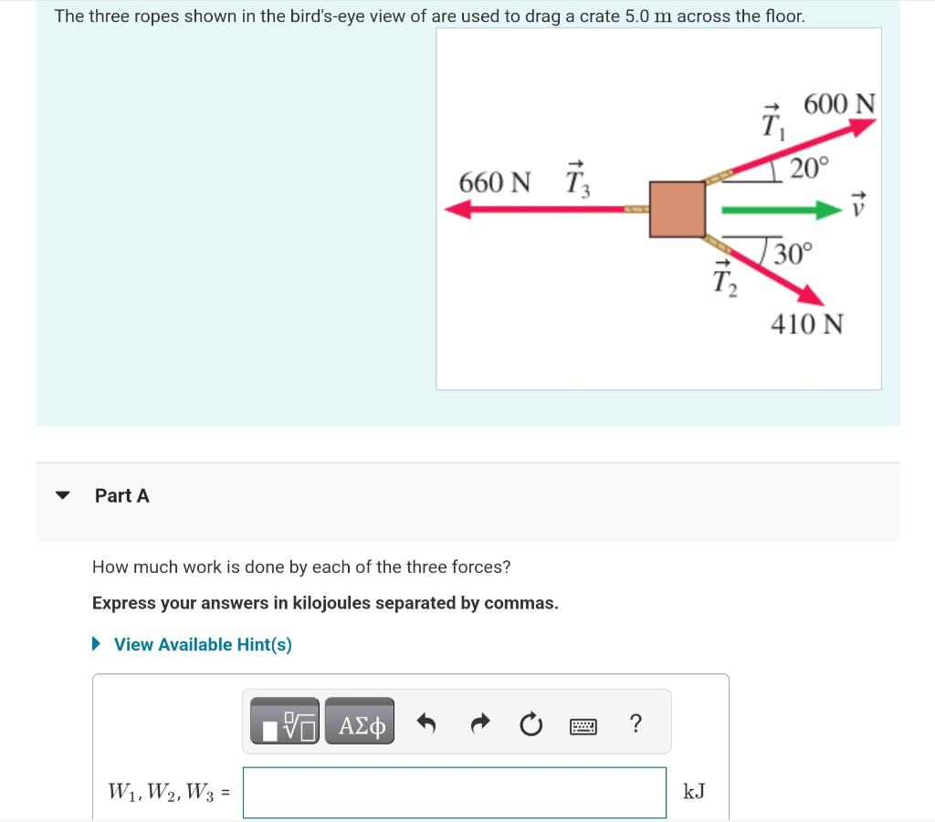 Solved How much work is done by each of the three forces? | Chegg.com