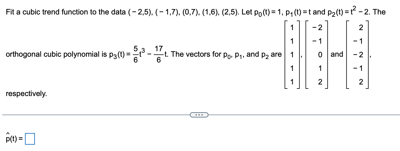 Fit a cubic trend function to the data | Chegg.com