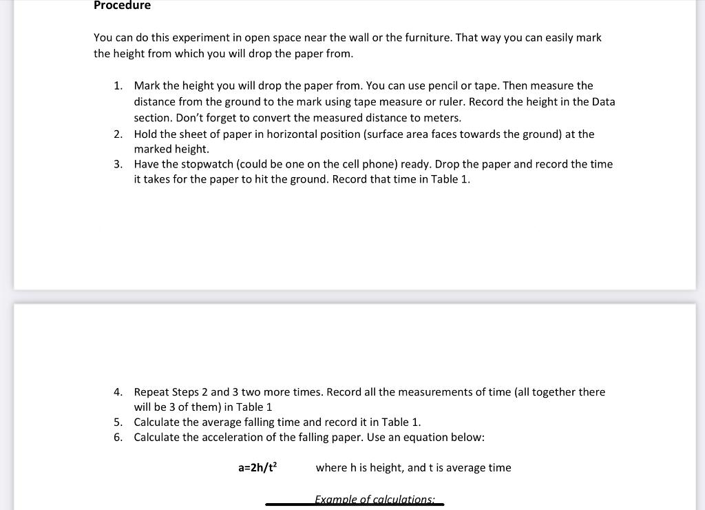 Solved of 5 Lab 5: Gravity Part 1: Acceleration of an object | Chegg.com