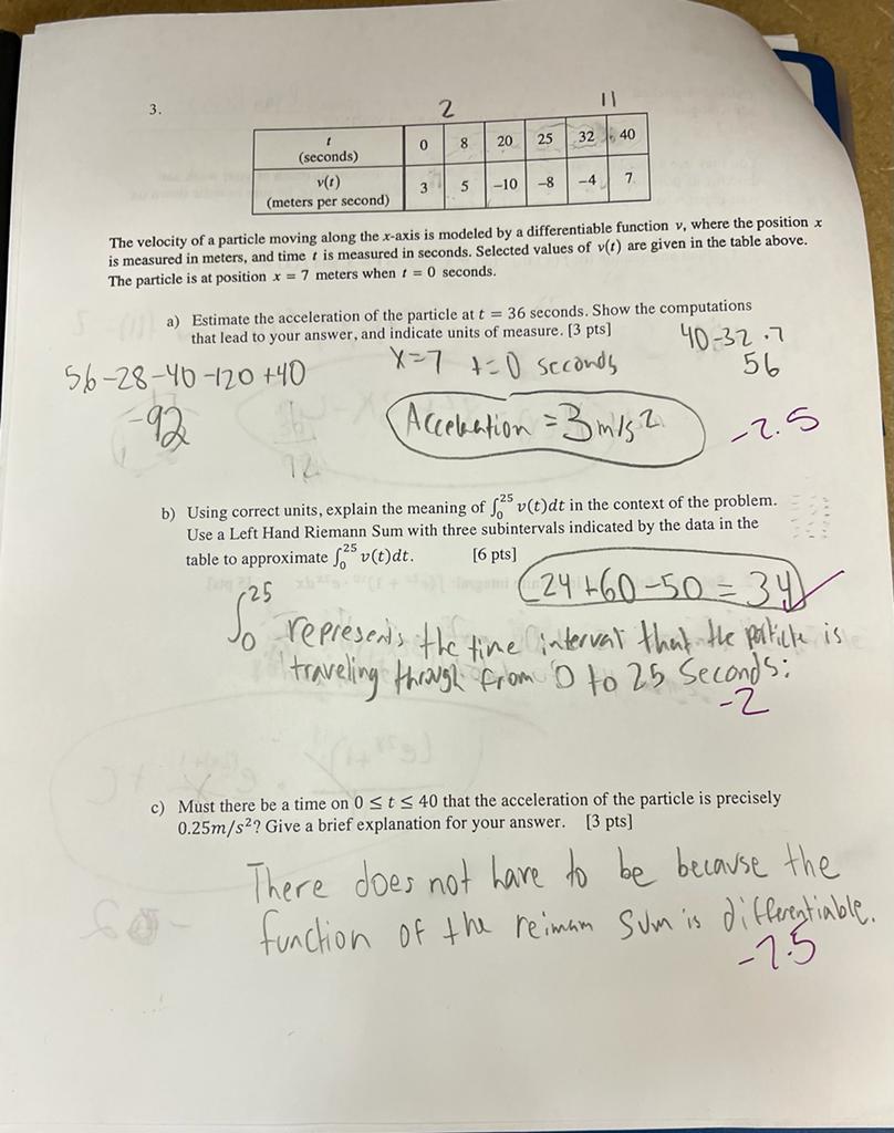 Solved 11 3. 2 0 8 20 25 32 40 (seconds) v( 3 5 ---10-8 -4 7 | Chegg.com